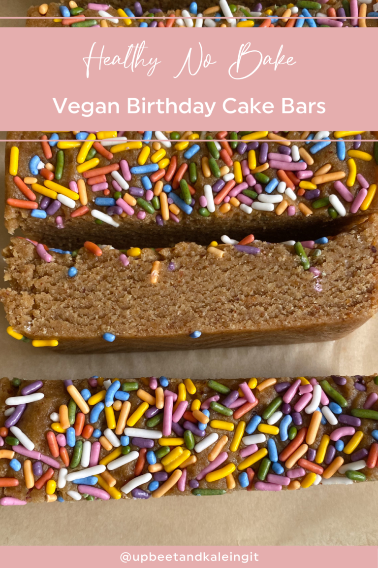 Healthy No Bake Vegan Birthday Cake Bars - Upbeet & Kaleing It